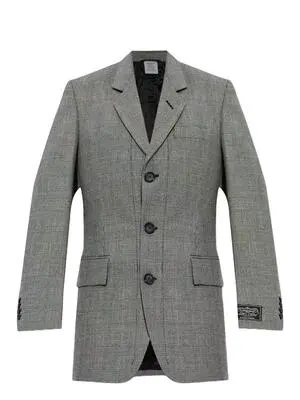Vetements Check-pattern Three-button Blazer - Grey