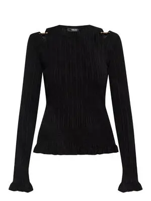 VERSACE Cut-Outs Ruffled Sweater