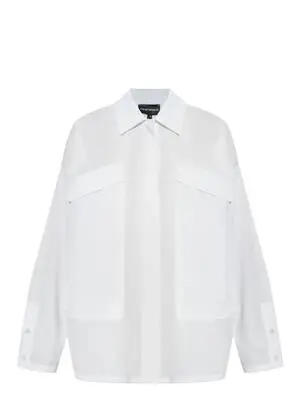 Emporio Armani Pocketed Collared Shirt - White