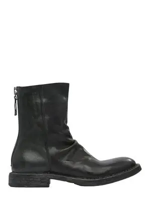 Moma Zip-detail Slouch Ankle Boots - Black