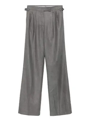 TOM FORD Pleated Front Trousers With Buckle Tabs - Grey