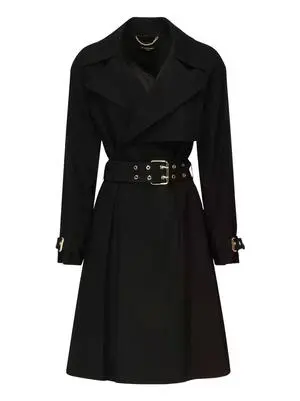 MARCIANO Belted Chain-trimmed Trench Coat - Black