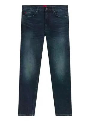 Hugo Five-pocket Jeans With Whiskering - Blue