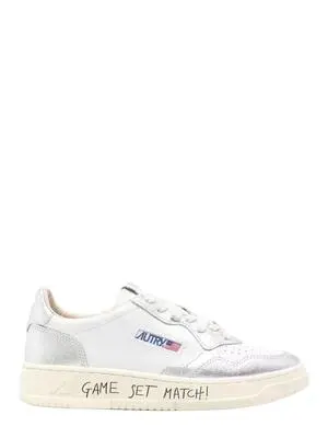 AUTRY Medalist Metallic-panel Leather Sneakers - White