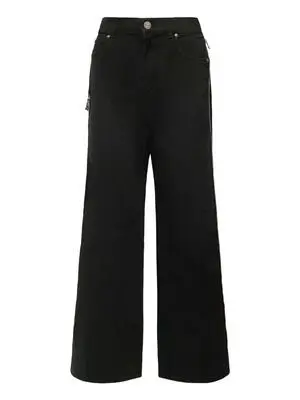 Pinko Zip-detail High-rise Wide Leg Jeans - Nero Limousine