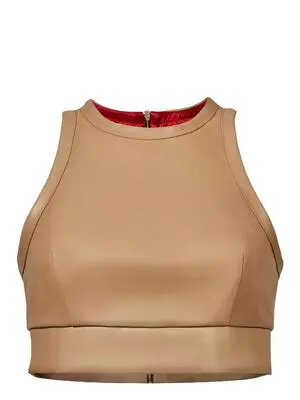 LIKA Zip-fastening Cropped Tank Top - Neutrals