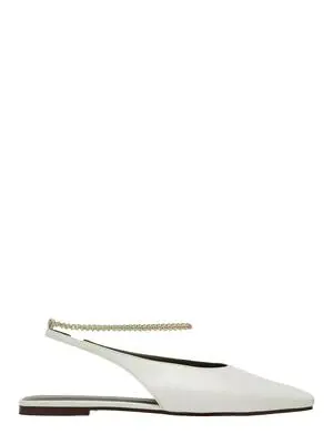 MARIA LUCA Chain-embellished Slingback Pumps - White