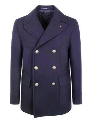TAGLIATORE Double-Breasted Wool Pea Coat