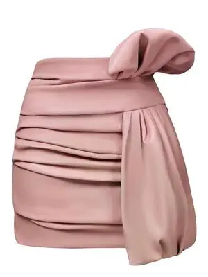 LIKA Bow-detail Draped Mini Skirt - Pink
