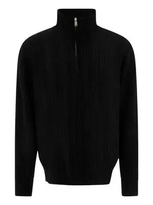 NONNATIVE Ribbed Zip-neck Sweater - Black