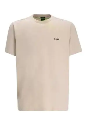 BOSS Logo-detail Cotton T-shirt Grey