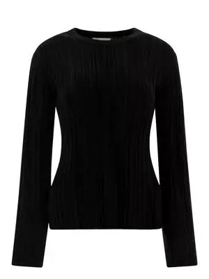 LOULOU Ribbed Long-sleeve T-shirt - Black