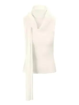 Staud Turtleneck Scarf Top - Neutrals