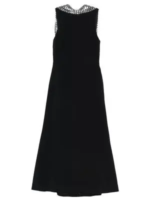 David Koma Embellished-collar Sleeveless Midi Dress - Black