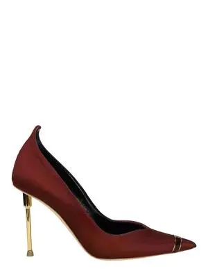 Elisabetta Franchi Metallic-trimmed Pointed-toe Pumps - Red