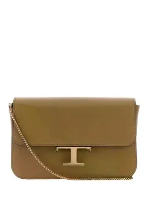 TOD'S T Logo Chain Shoulder Bag - Green