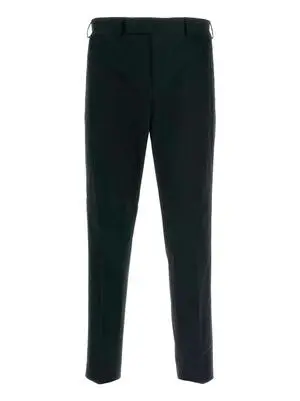 PT TORINO Straight-leg Cotton-blend Trousers - Black