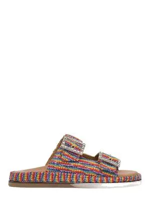 ALIBI Embellished Double-buckle Sandals - Purple