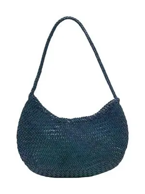 Dragon Diffusion Nova Luna Braided Leather Shoulder Bag - Blue