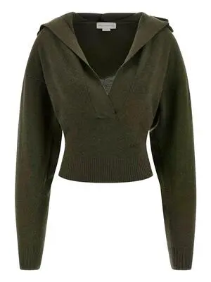 Stella McCartney Hooded V-neck Sweater - Green
