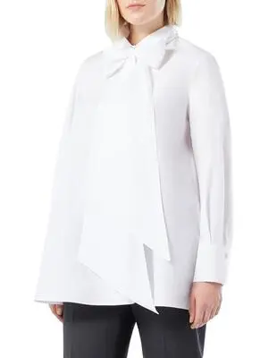 Marina Rinaldi Comfort Fit Cotton Poplin Shirt - Optical White