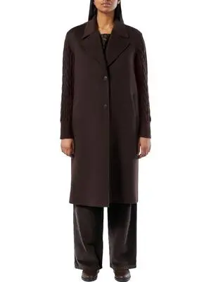 Marina Rinaldi Zarina Virgin Wool Blend Coat - Chocolate