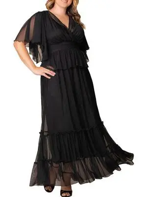 KIYONNA Graceful Tiered Gown - Onyx