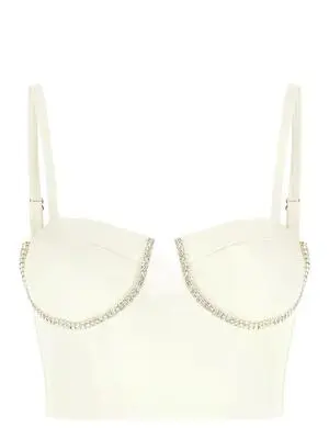 PURPLE BRAND Crystal-Embellished Bustier Top