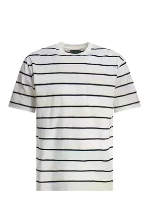 BEAMS Pocket Striped T-shirt - White