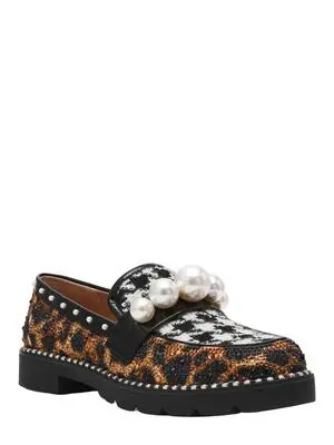 Betsey Johnson Harloe Lug-Sole Loafer Leopard Multi