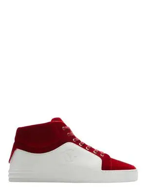 Chanel Cc High Top Sneakers - White/red