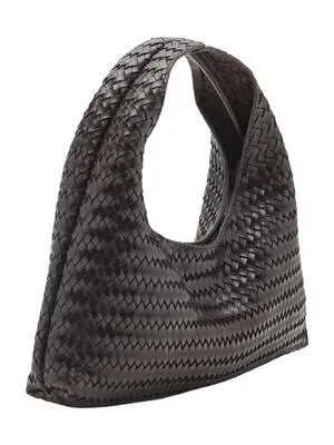 Mango Braided Leather Handbag - Chocolate