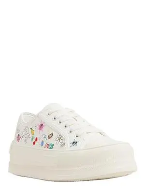 Aldo Reyes Embroidered Platform Sneakers - White/multi
