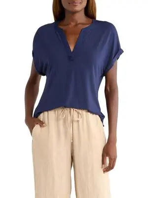 Tommy Bahama Split Neck Knit Top - Coastline