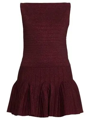 Retrofete Audrina Metallic Knit Mini Dress Maroon