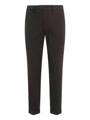 BRIGLIA 1949 Logo-Patch Cuffed Trousers Brown