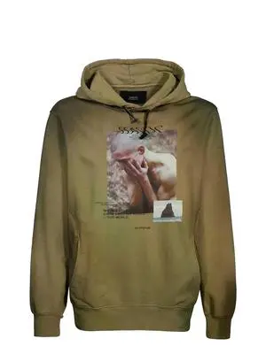 ISO.POETISM Printed Cotton Hoodie - Grey