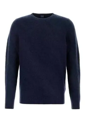 Fedeli Wool-blend Crew-neck Sweater - Blue