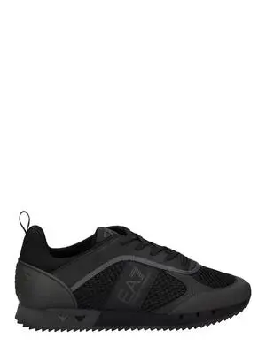 EA7 Logo-detail Mesh Sneakers - Black