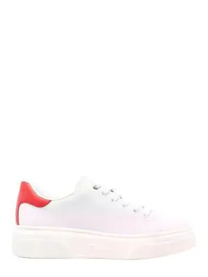 FERRAGAMO Leather Lace-up Low-top Sneakers - White
