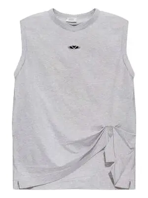 Vetements Embellished Tie-detail T-shirt - Grey