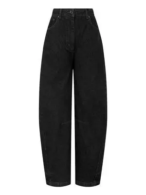 STUDIO TOMBOY Adjustable-back Tapered Jeans - Black