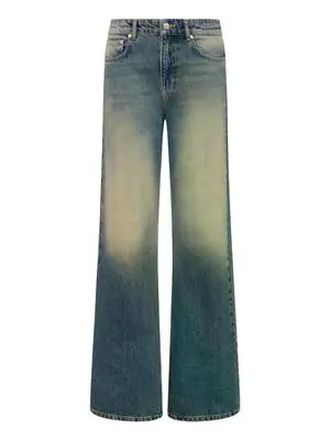 Moschino Faded Wash High-rise Jeans - Blue