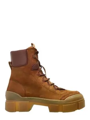 VIC MATIE Lace-up Padded Boots - Brown