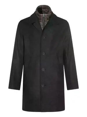 Herno Button-fastening Coat With Detachable Liner - Black