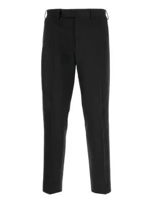 PT TORINO Cotton Straight Leg Trousers - Black