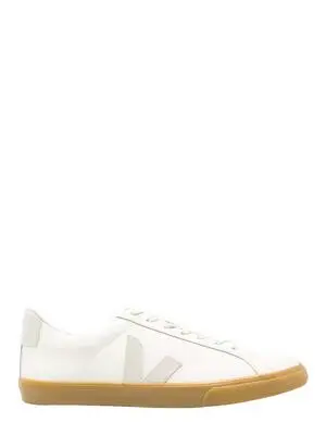 VEJA Leather V Logo Sneakers Neutrals