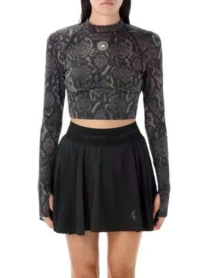 Adidas By Stella McCartney Snake-print Long-sleeve Top - Brown