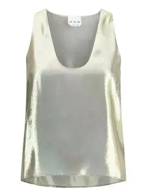 SA SU PHI Metallic-Finish Tank Top Grey