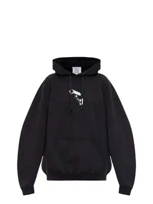 Vetements Graphic-print Hooded Sweatshirt - Black